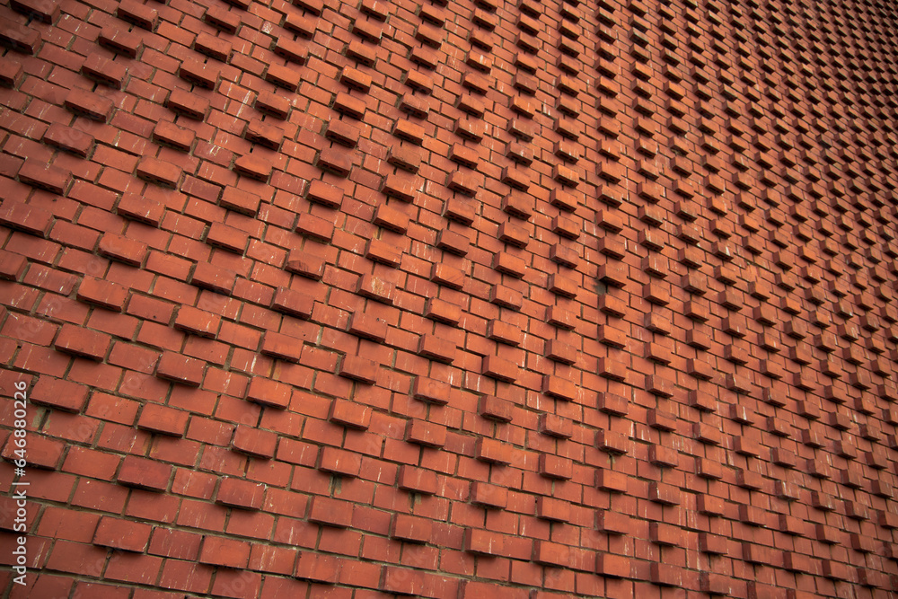 brick wall grunge perspective structure of building object background ...