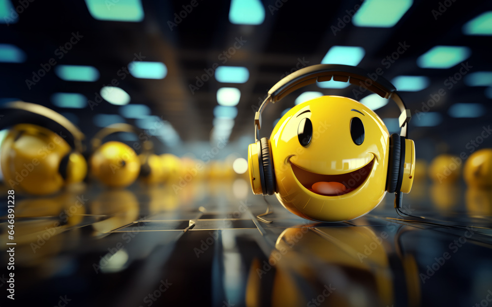 Friendly call centre worker. Smiley face. Emoji. Friendly customer ...