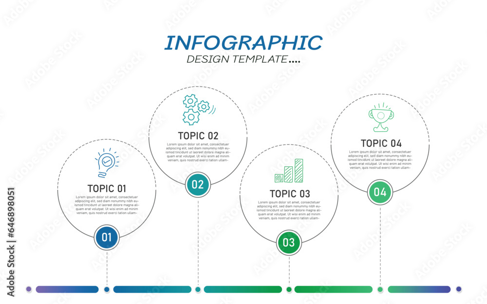 Timeline Creator infographic template. 4 Step timeline journey ...