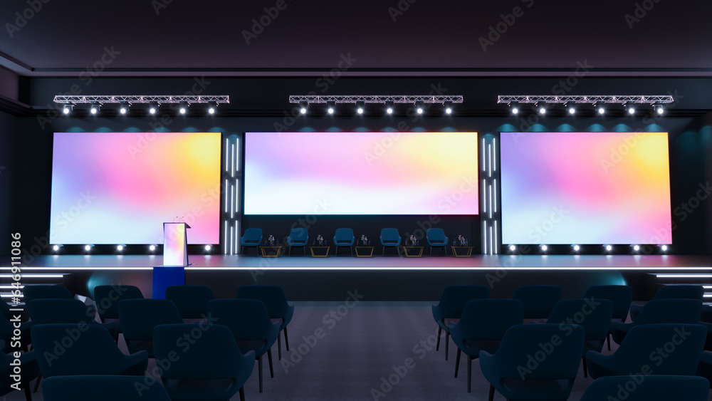 3D render of Empty stage Design for mockup and Corporate identity ...