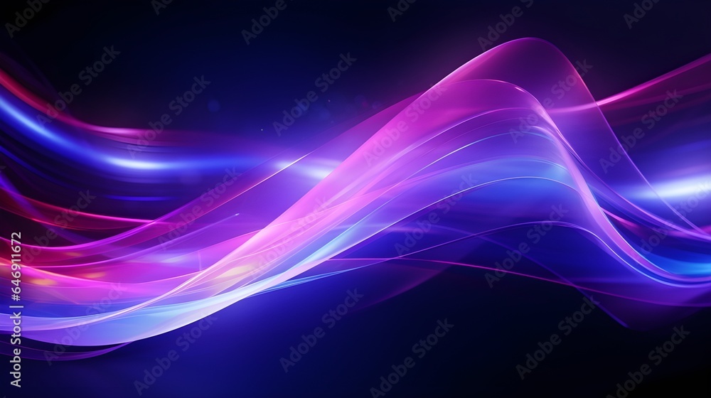 Speed of light in space, motion effect on a dark background. Neon color ...