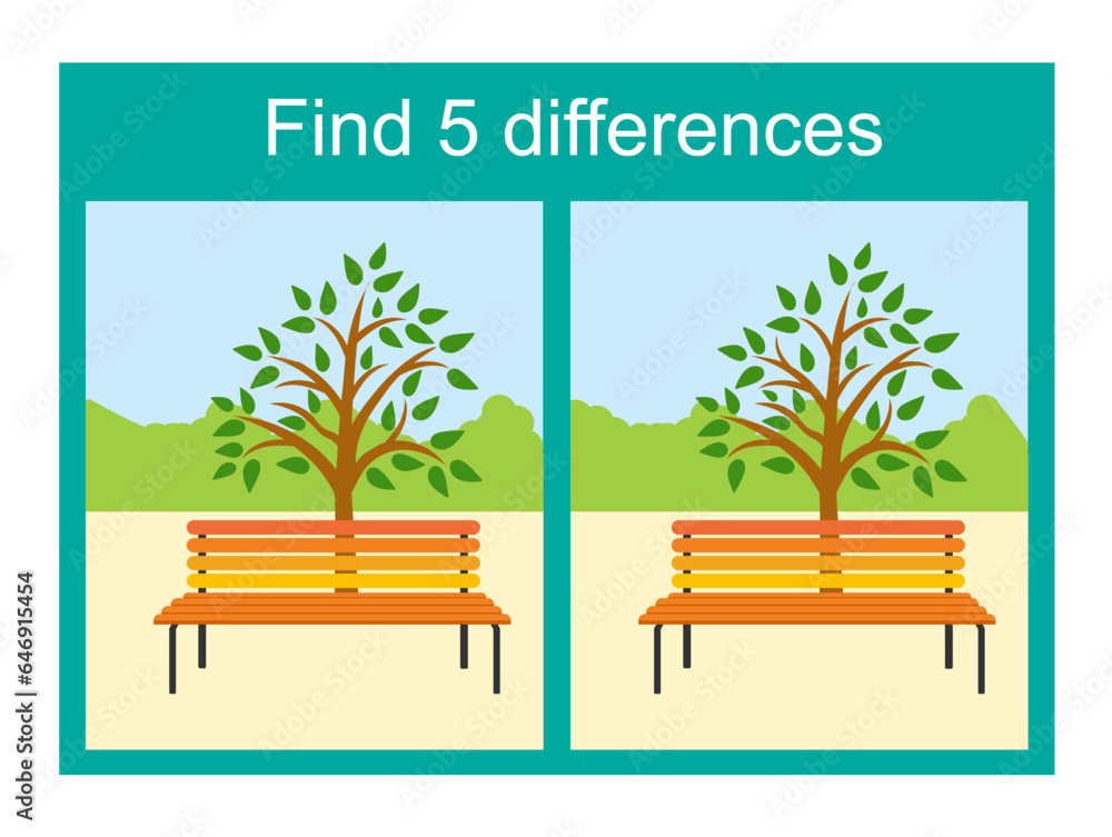Find 5 differences. Logic puzzle game for kids. Preschool worksheet ...