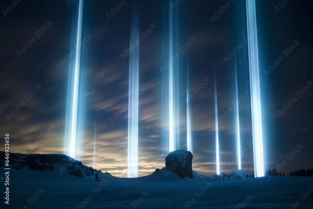 Spectacular light pillars paint the sky, a rare optical marvel, with ...