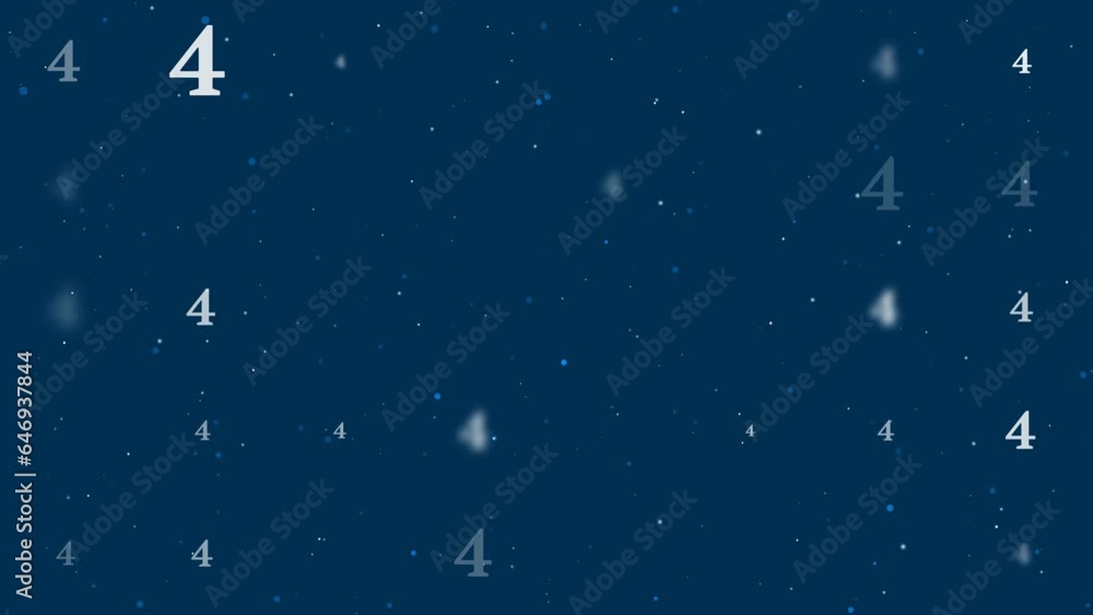 Template animation of evenly spaced number four symbols of different ...