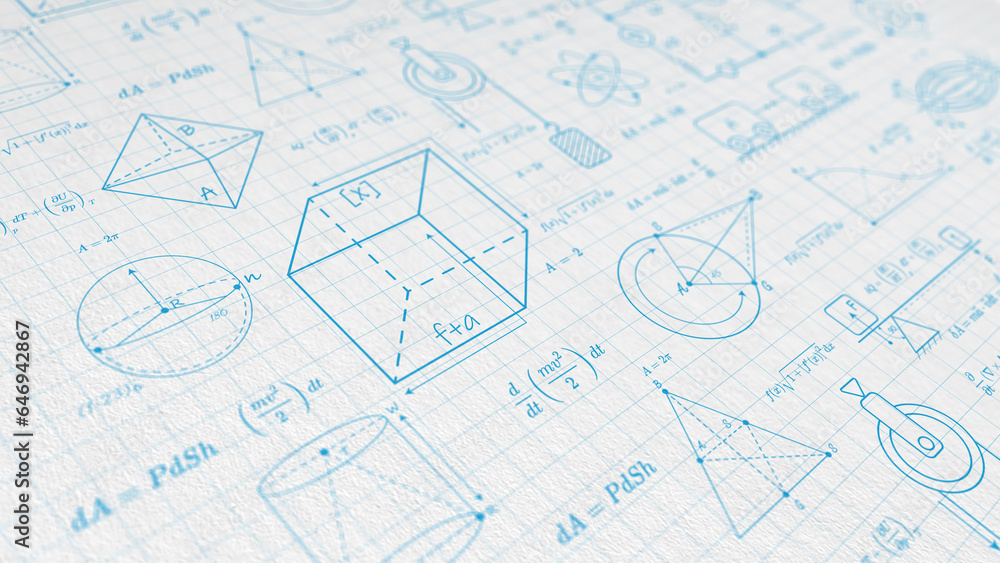 School background in physics and mathematics .Formulas and drawings ...