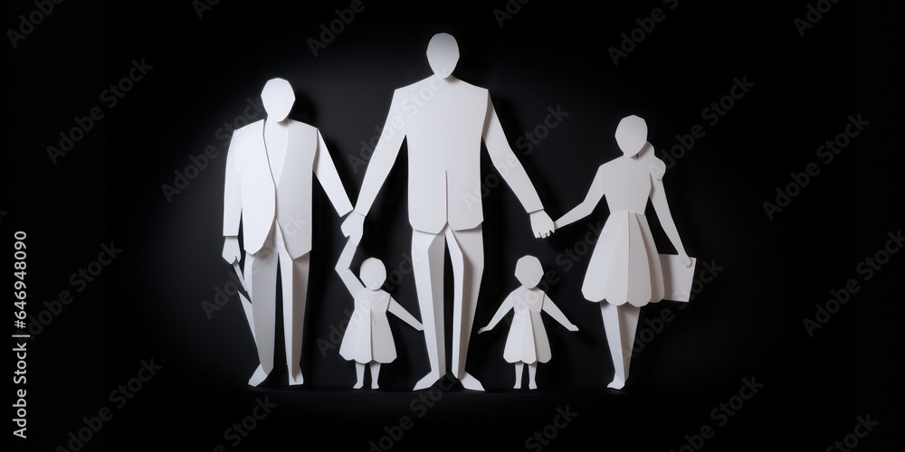 White Paper Symbol Depicting a Family, Serving as a Visual ...