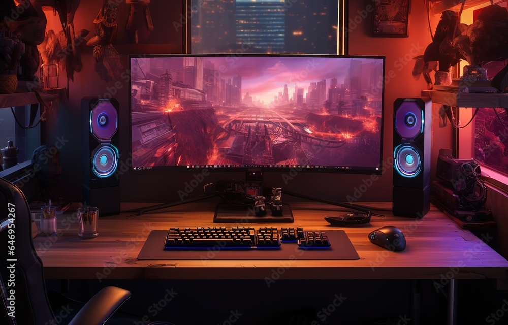 workstation battle station custom pc building rgb illuminated computer ...