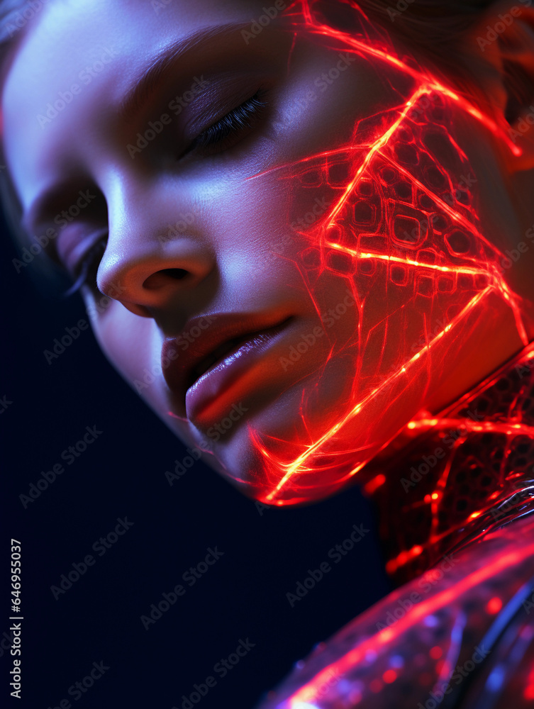 Laser hair removal in action, hyper - realistic, laser beams ...