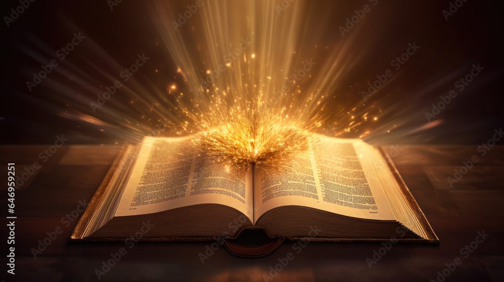AI Generated 8K Open Bible Book Image Representing the Wisdom and ...
