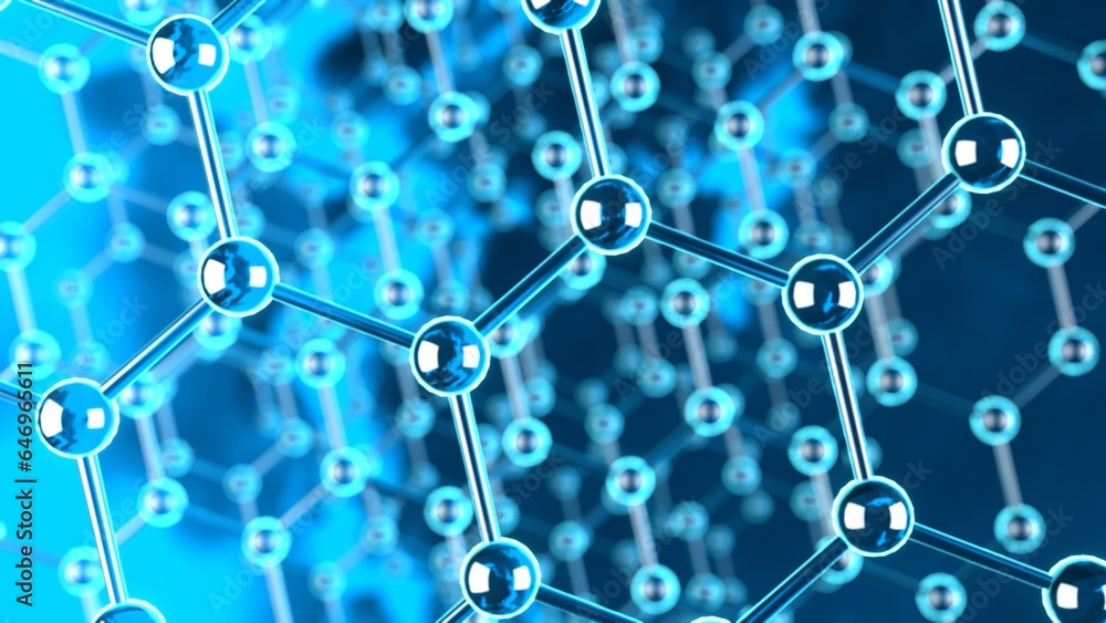 Medical and scientific background. Substance molecules. View under a ...