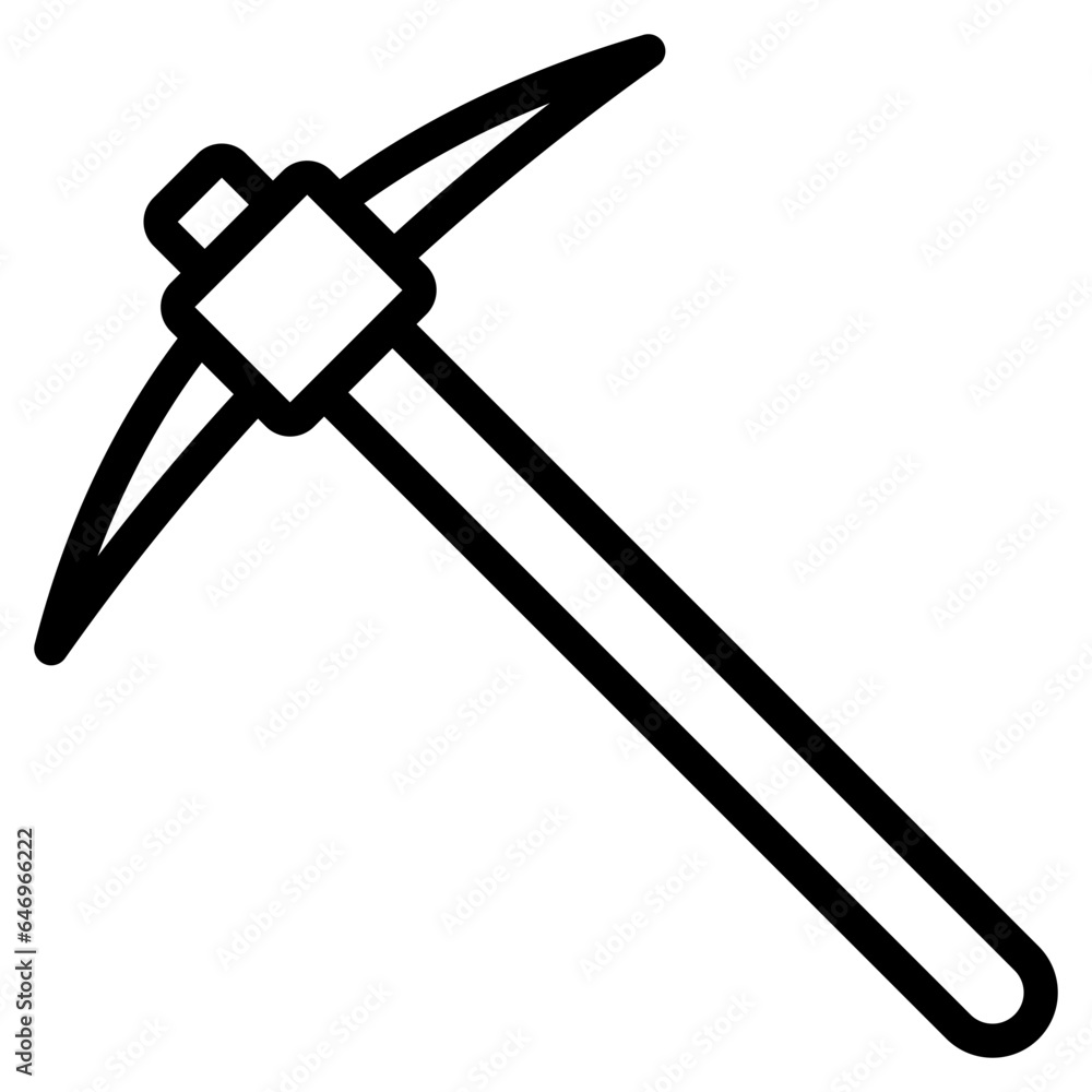 pickaxe icon in line style isolated on transparent background ...