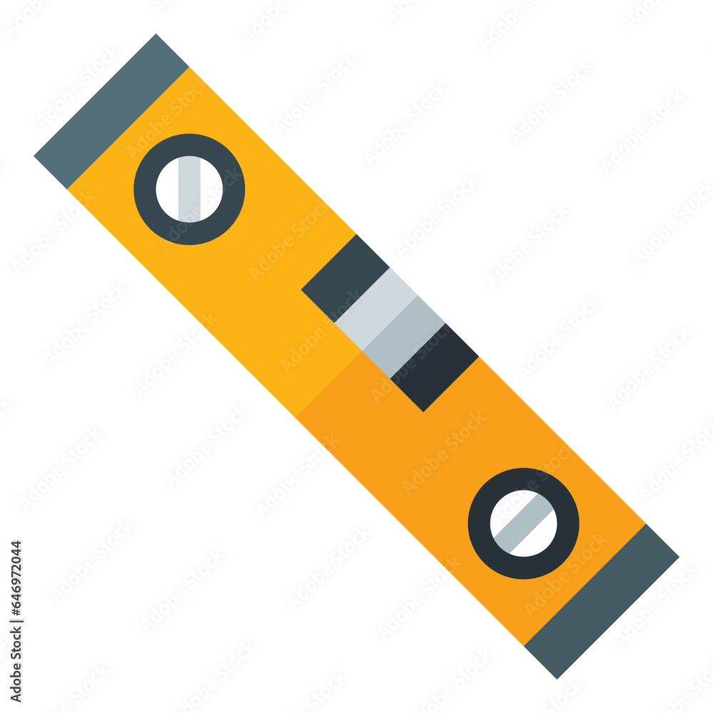 spirit level icon in flat style isolated on transparent background. Construction tools, vector ...