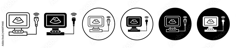 Ultrasonography icon. Usg monitor for pregnancy sonography device ...