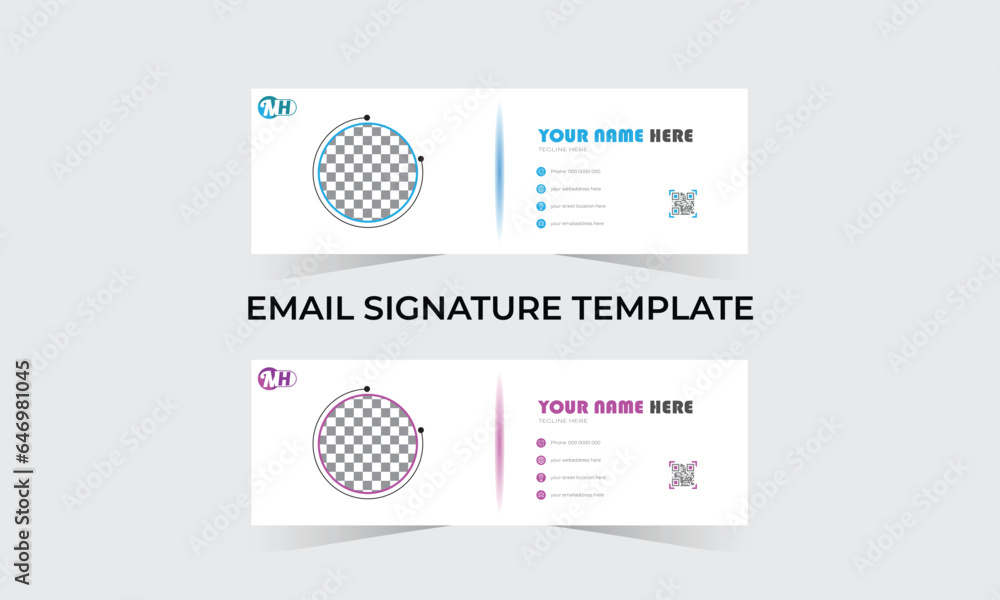 Business email signature with an author photo place modern and minimal ...