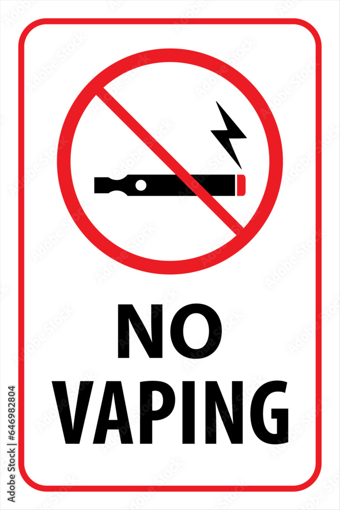 Vector graphic of sign indicating that vaping is strictly forbidden ...