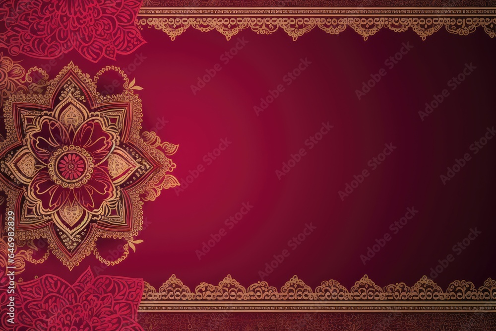 Exquisite Indian wedding card backdrop, traditional motifs, ornate ...