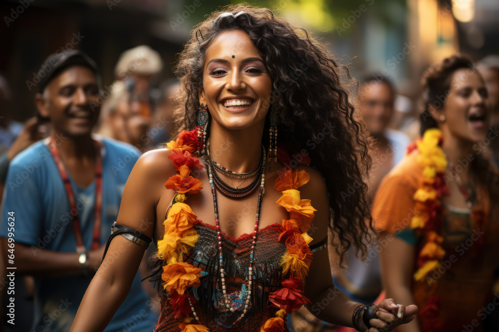 Cultural Fusion. People from diverse backgrounds mingling in a street ...