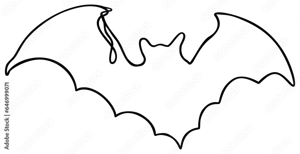 Bat Line Art | Halloween spooky Season | Flying Bat | Black Line Art ...