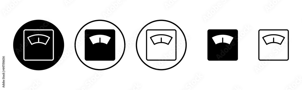 Scales icon set illustration. Weight scale sign and symbol Stock Vector ...