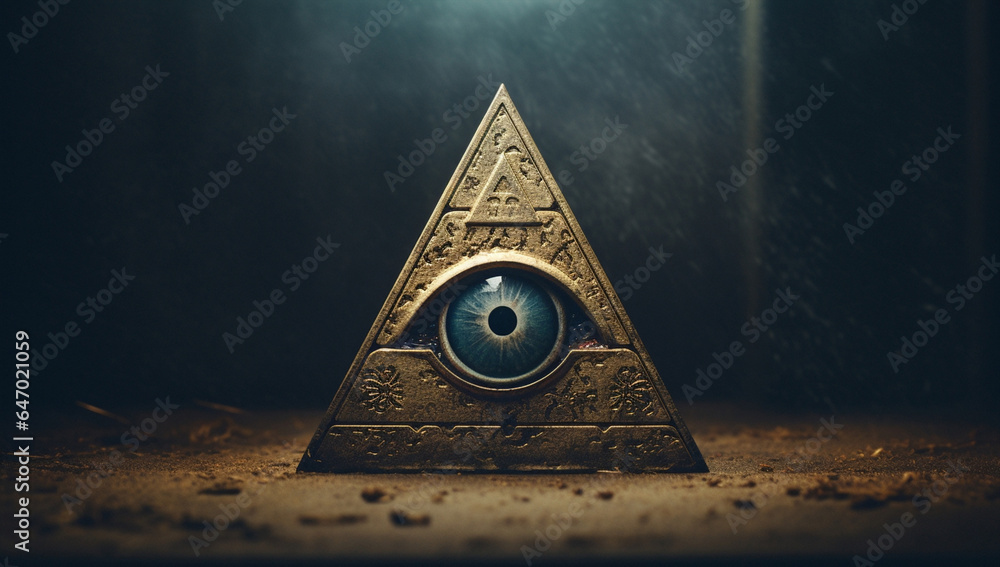 Occult triangle pyramid magic eye symbol Stock Illustration | Adobe Stock