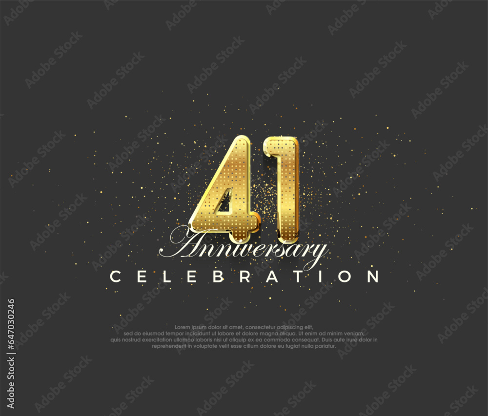 Luxurious design with shiny gold numerals, premium design for 41st ...