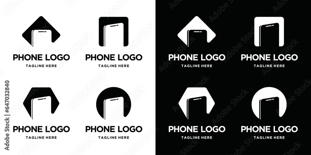 Telephone Shop logo design, Modern Telephone Logo Collection. set of ...