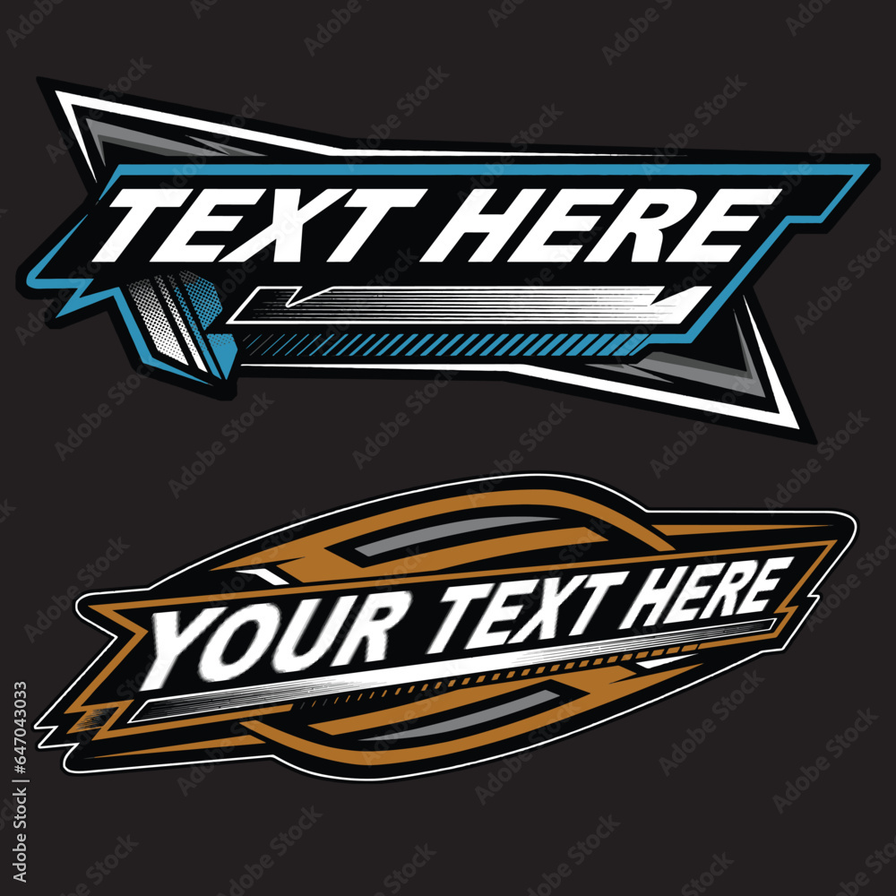 racing logo isolated in black background for business elements, screen ...