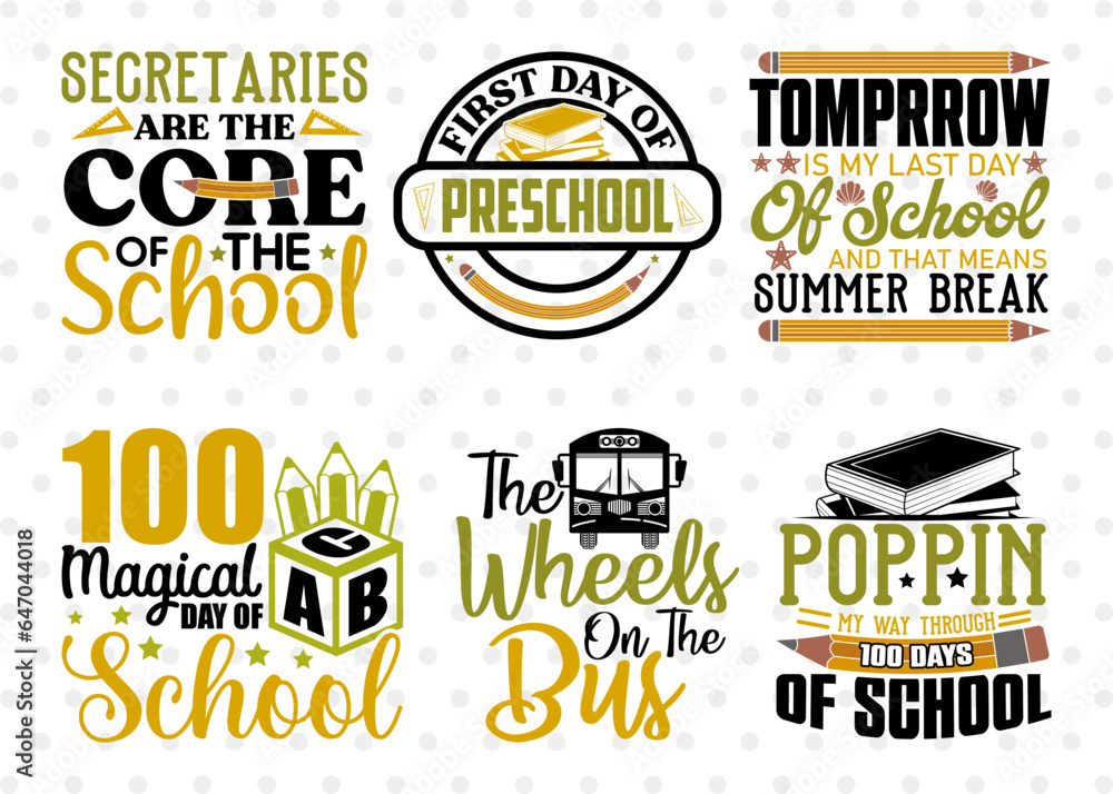 The Wheels On The Bus Svg, Bus Svg, 100 Magical Day Of School Svg ...