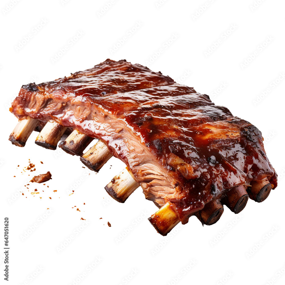 BBQ Ribs, transparent background, isolated image, generative AI Stock ...