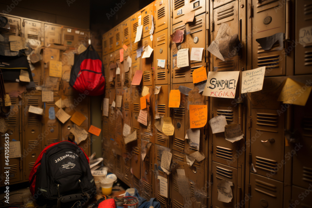 Locker labeled with a student's name, ready for a new school year ...