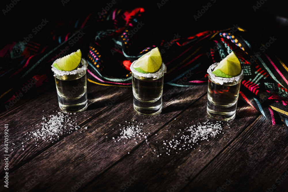 Mexican Tequila Shots with Lime and Salt in Mexico, drinks and beverage ...