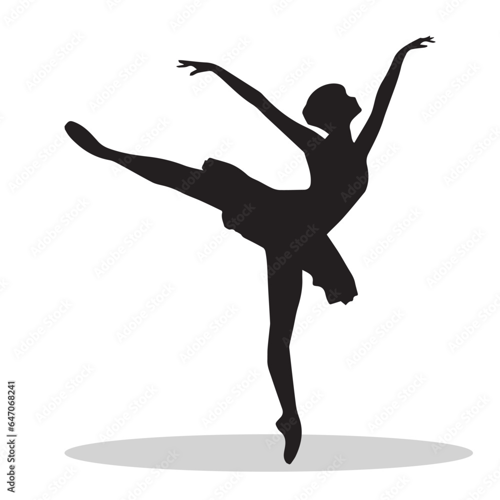 Vetor de Ballet Silhouette, cute Ballet Vector Silhouette, Cute Ballet ...
