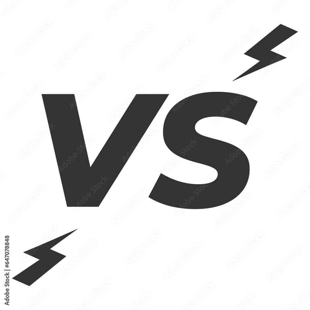 Vector illustration of versus icon in dark color and transparent ...