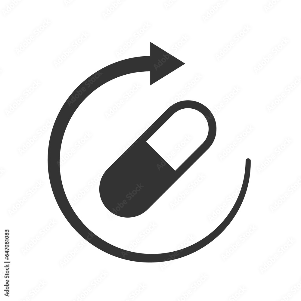 Vector illustration of change medicine icon in dark color and ...
