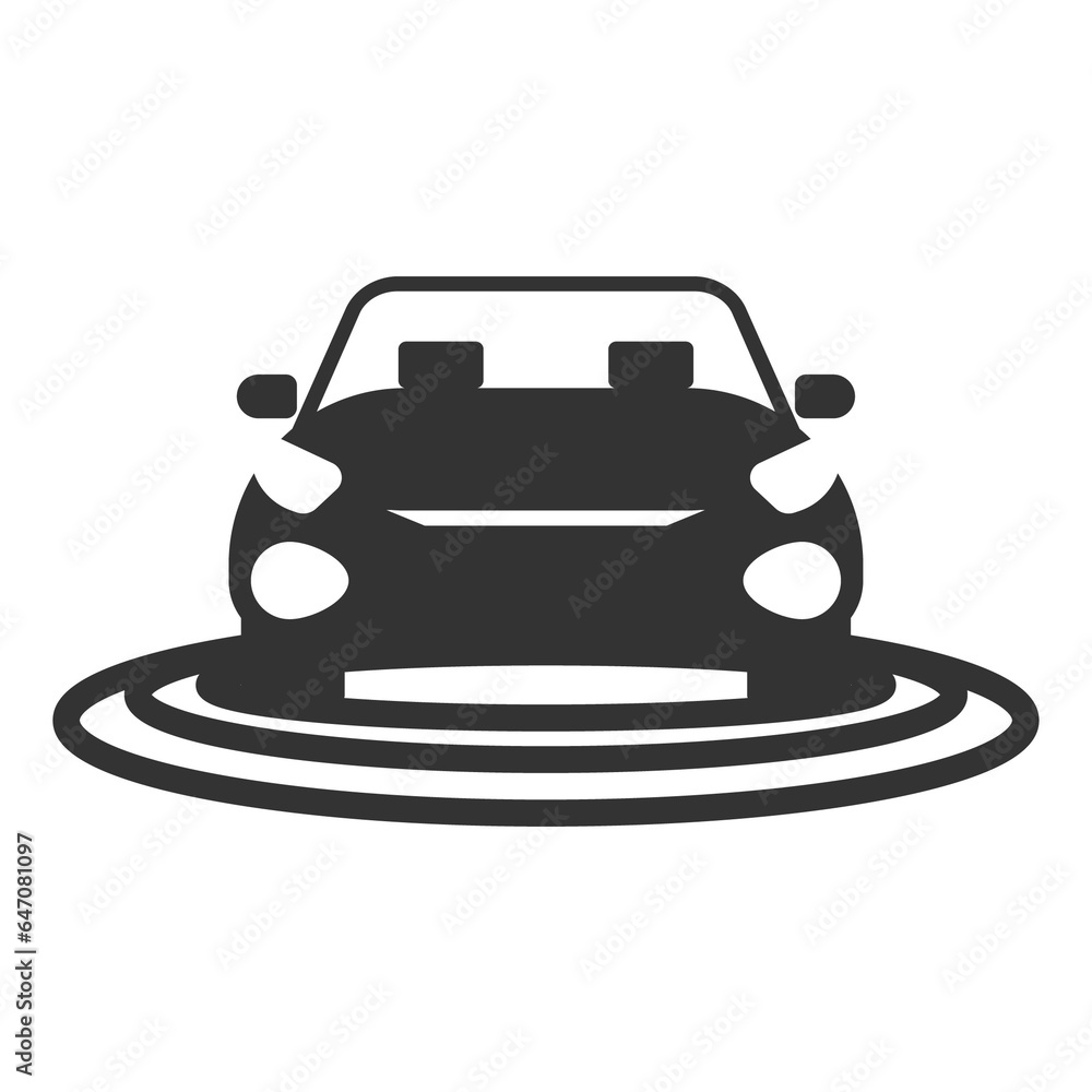 Vector illustration of car sensors icon in dark color and transparent ...