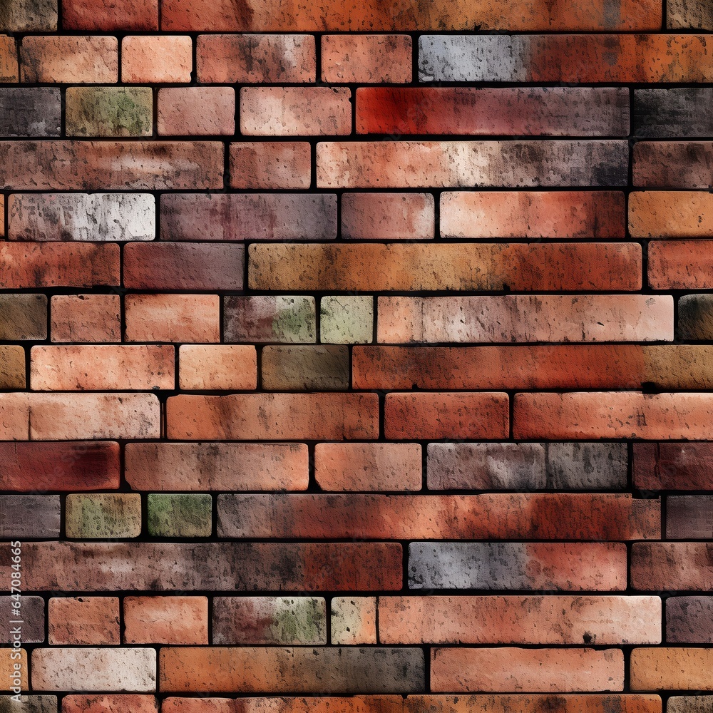 Seamless pattern that emulates the appearance of a brick wall with ...