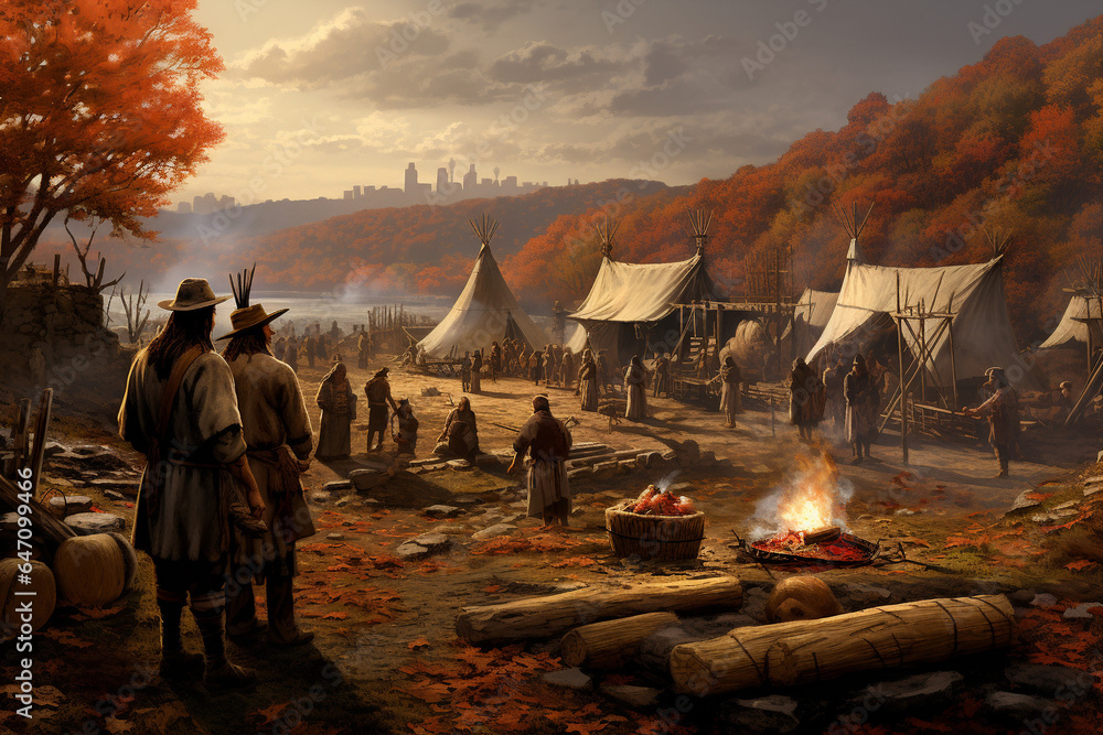 Native American and Pilgrim communities coming together in unity for ...