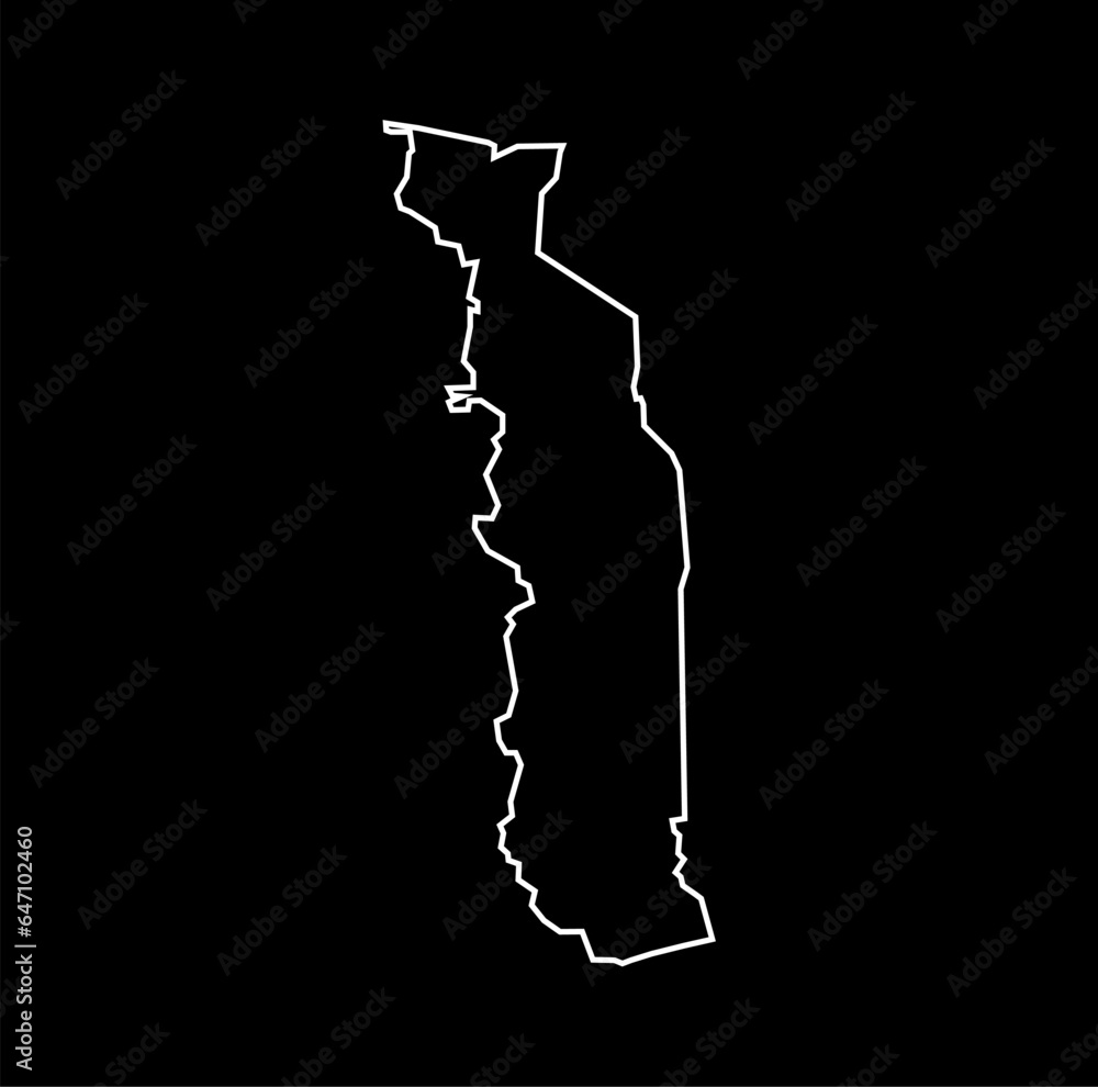 Togo vector map illustration in outline. Stock Vector | Adobe Stock