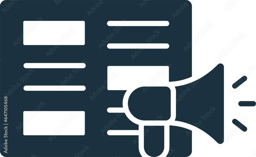 Announce icon. Monochrome simple sign from speech collection. Announce ...