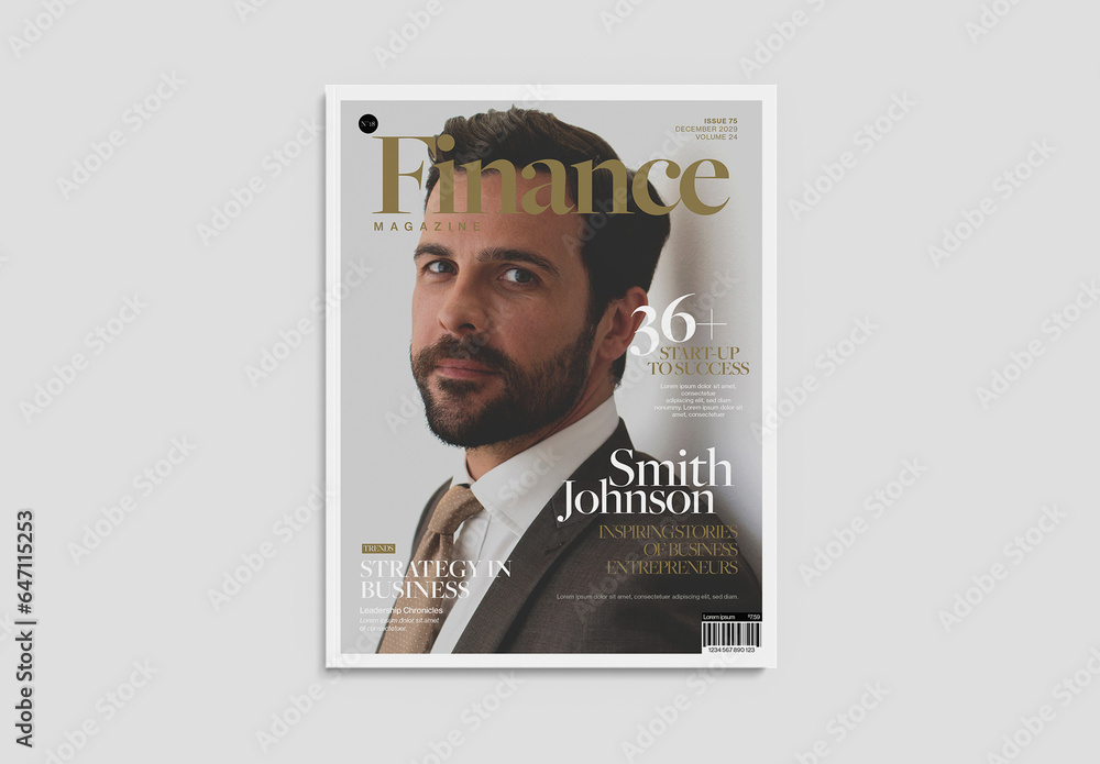 Finance Magazine Cover Layout for Business Industry Stock Template ...