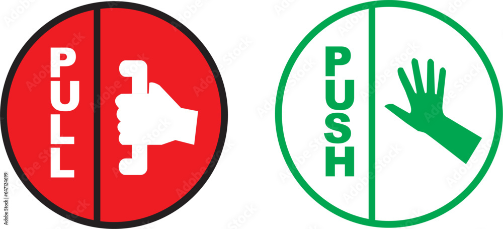 Push-pull sign for the door Stock Vector | Adobe Stock