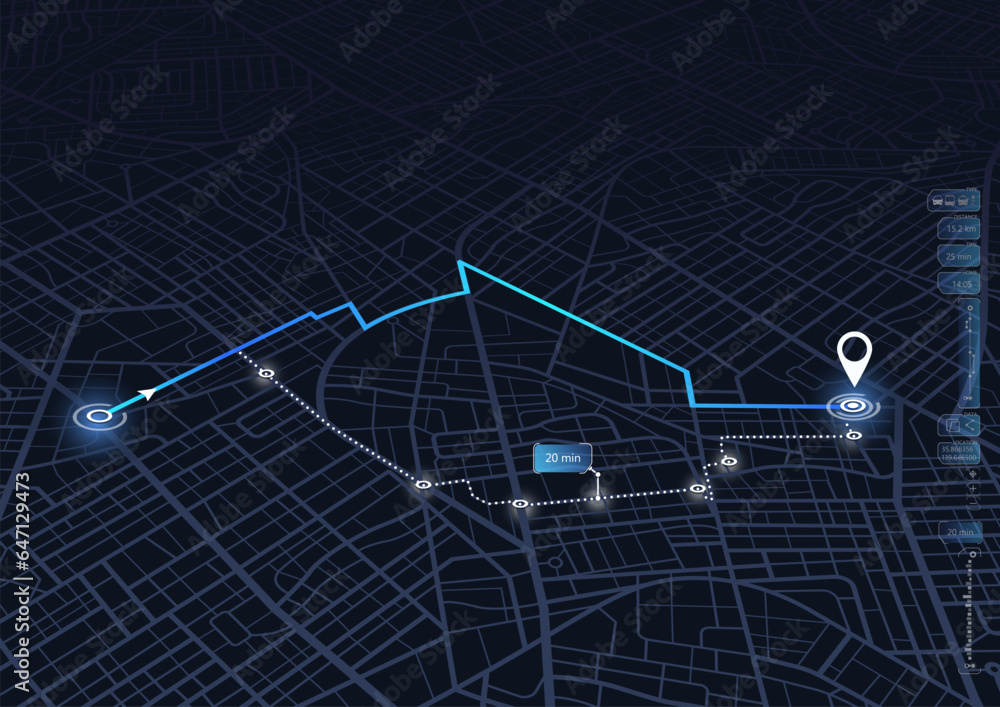 Isometric Gps, graphic tourist map of territory. Smartphone map ...