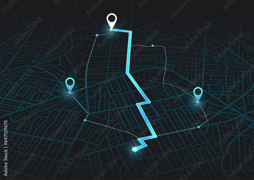 Vektorová grafika „Isometric Gps, graphic tourist map of territory. The ...