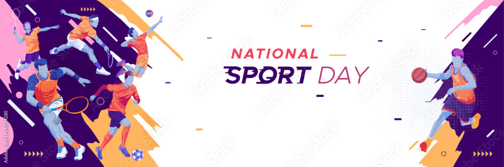 sport background, national sports day celebration concept, with ...