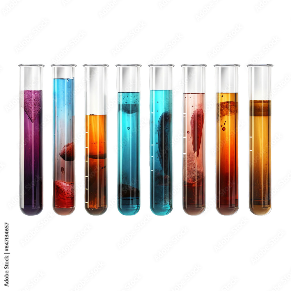 Medical lab test tubes. isolated transparent background Stock ...