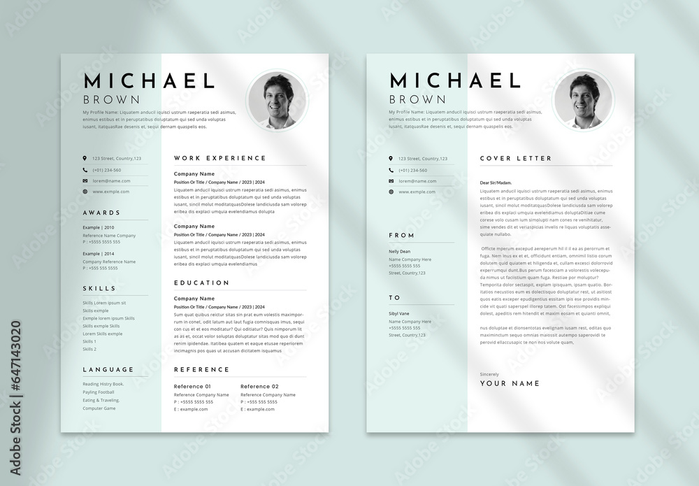 Resume Layout Stock Template | Adobe Stock