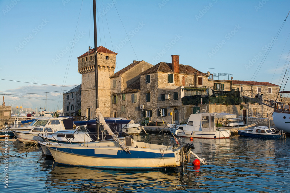 The historic 16th century Castle Cambi in Kastel Kambelovac in Kastela ...