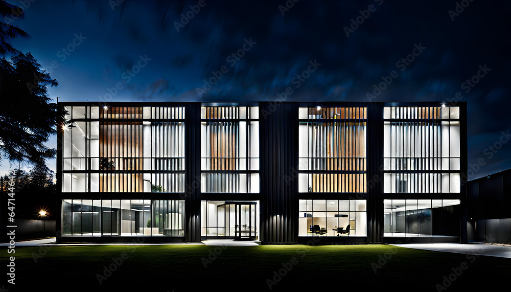 Modern small scale design style office building. Simple exterior and ...