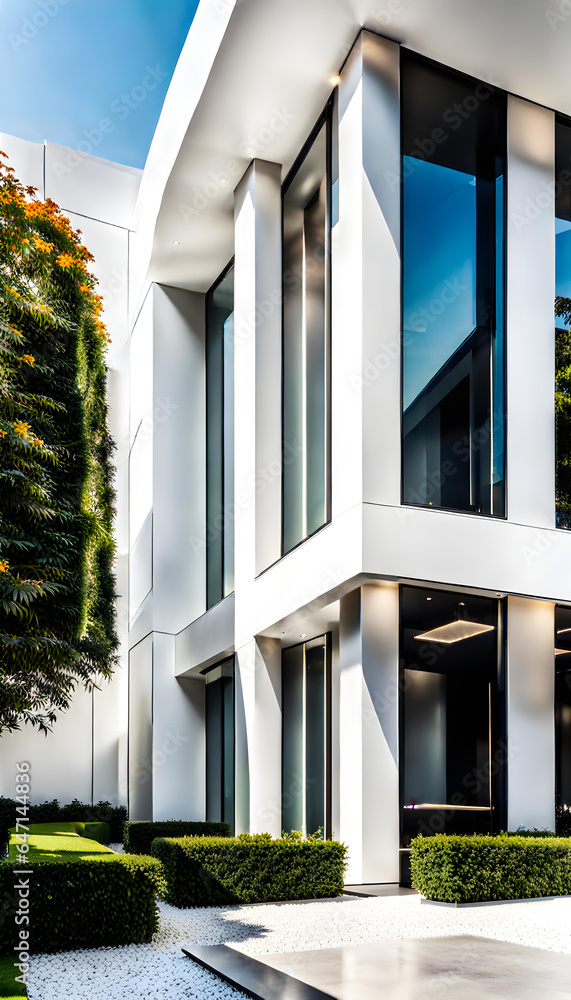 Modern small scale design style office building. Simple exterior and ...