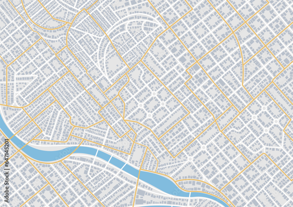 Huge city top view. Streets and blocks, route for movement on the ...